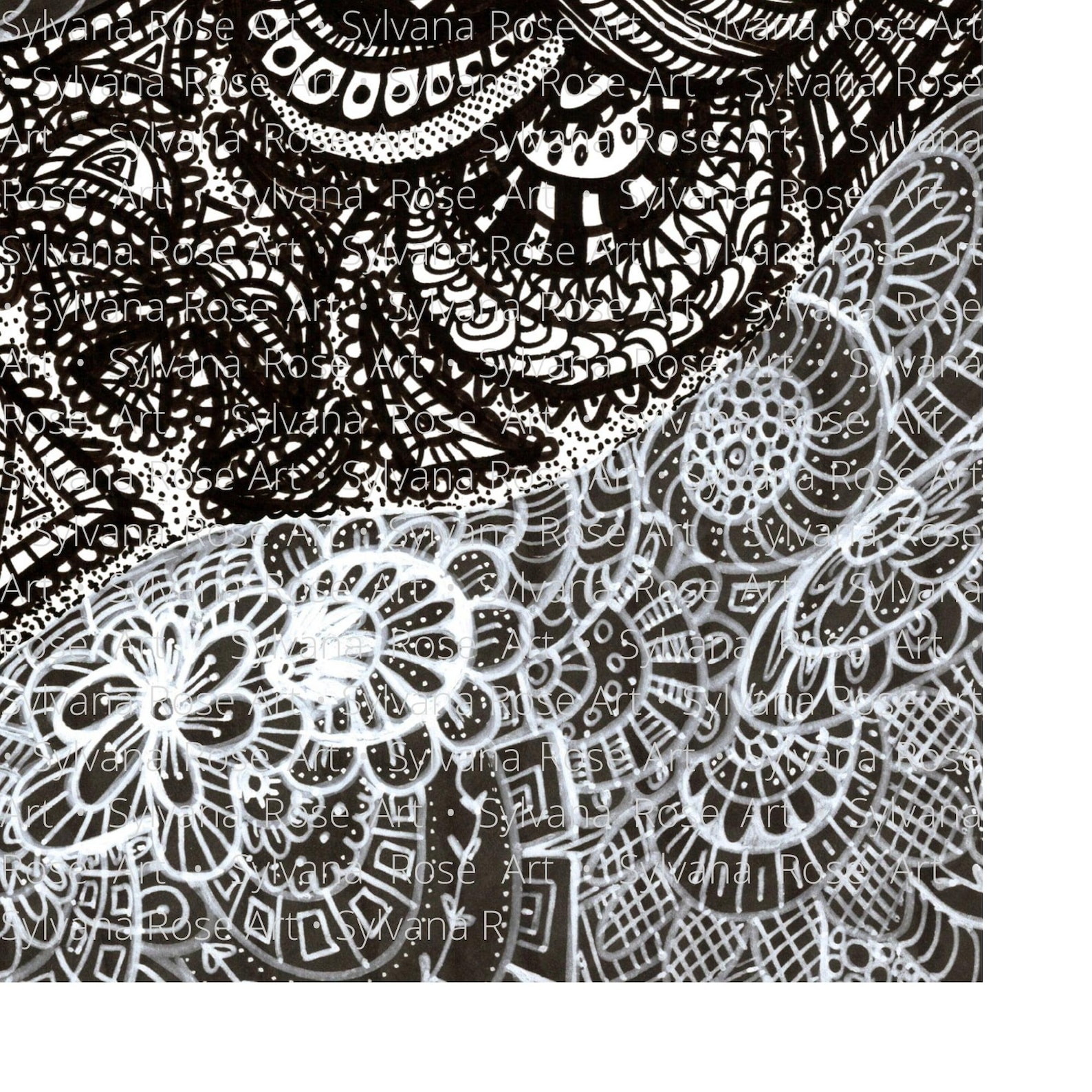 Doodle Wall Art Doodle Printable Wall Art Black and White Tangles ...