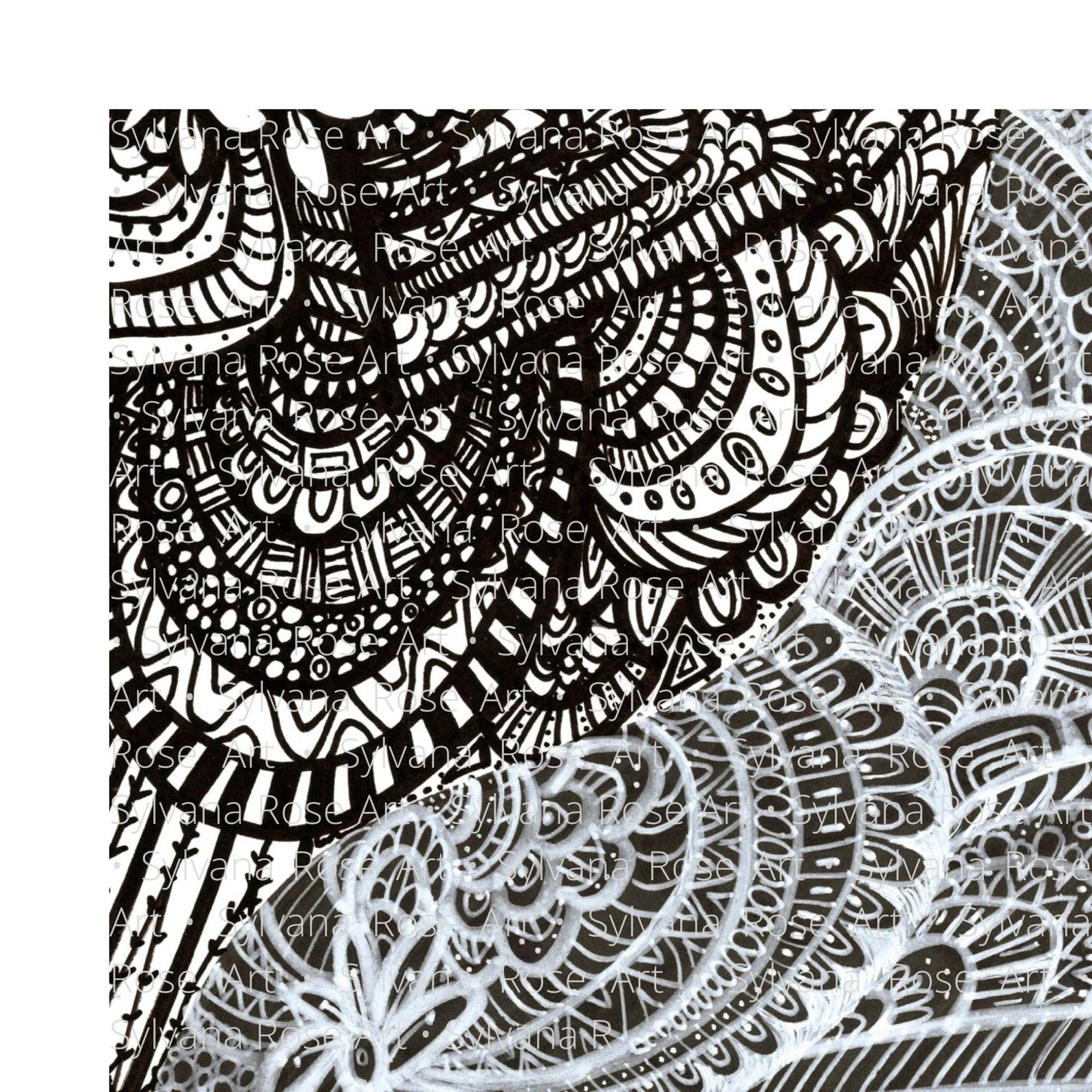 Doodle Wall Art Doodle Printable Wall Art Black and White Tangles ...