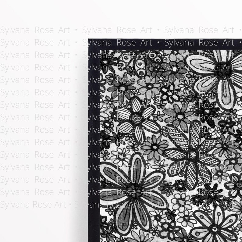 Doodle Wall Art Doodle Printable Wall Art Black and White - Etsy