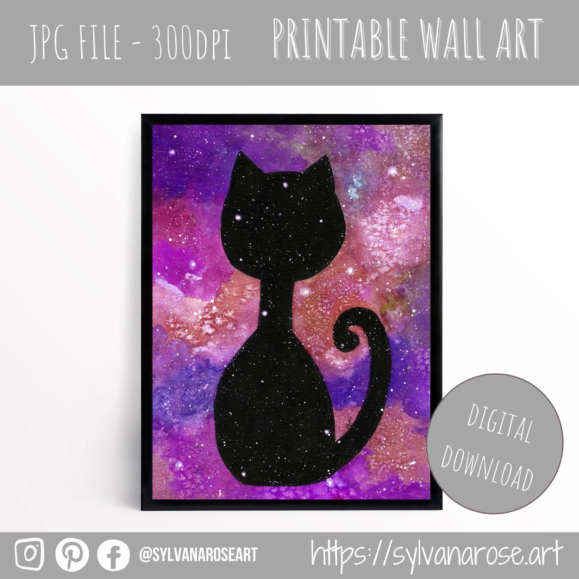 Printable Cat Wall Art Printable Cat Art Cat Printables - Etsy