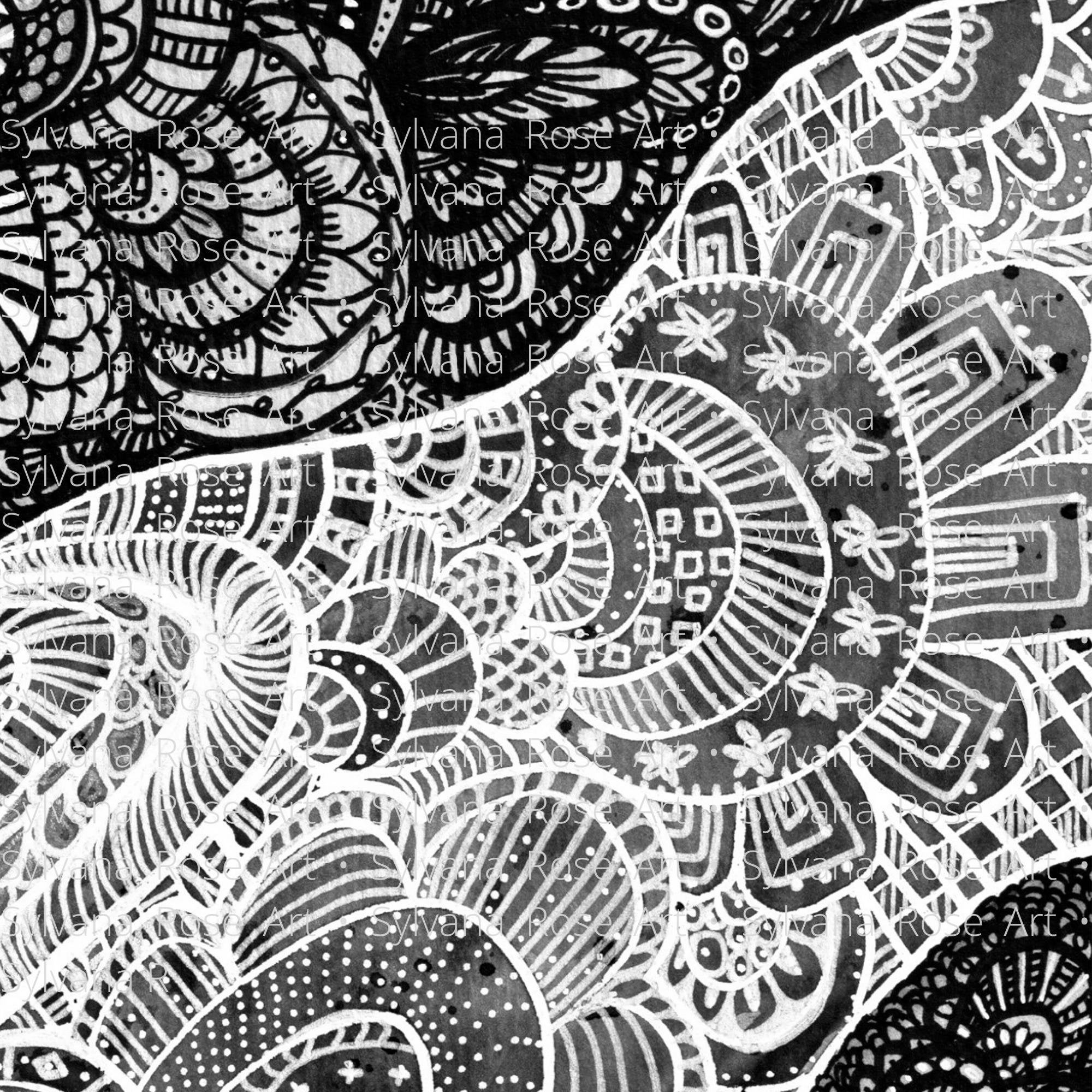 Doodle Wall Art Doodle Printable Wall Art Black and White - Etsy