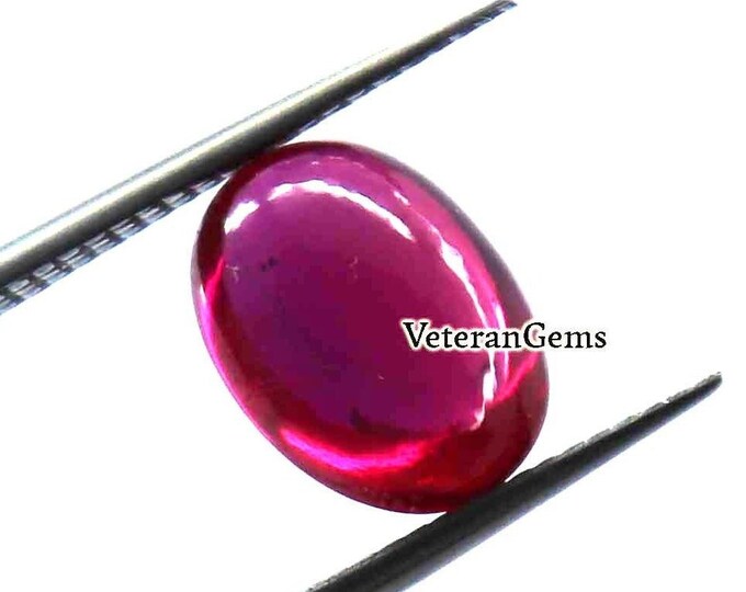 Natural Blood Red Ruby Cabochon Stone 5.85ct Oval Cut Loose Red Ruby Gemstone Certified Ruby ...