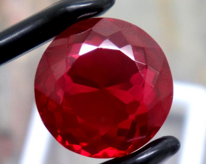 42CT BIG Size Dark Red Ruby Loose Stone Natural Ruby Stone Round Shape ...