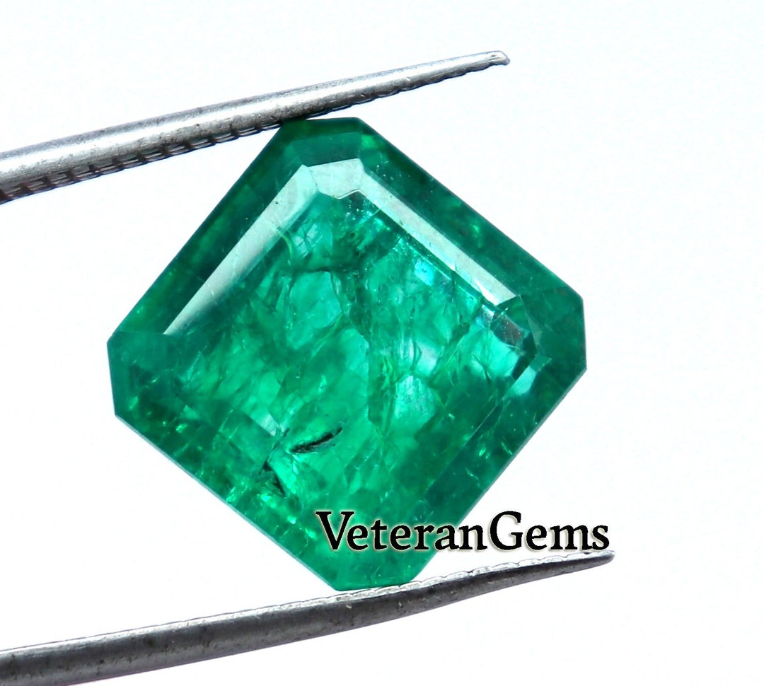 Authentic Emerald Stone From Columbia 6.50ct Radiant Cut Faceted ...