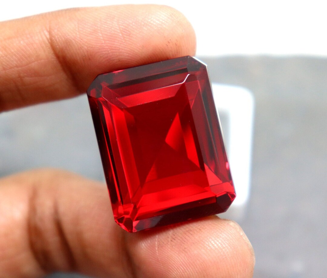 Emerald Cut Natural Ruby 69.6cts Certified Red Ruby BIG Size Ruby Loose ...