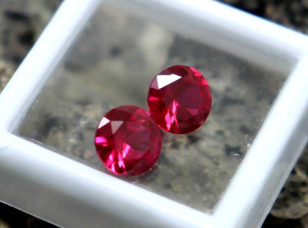 Certified Pink Ruby Stone Pair s 7x4mm 3CT Round Cut Ruby Loose Natural ...