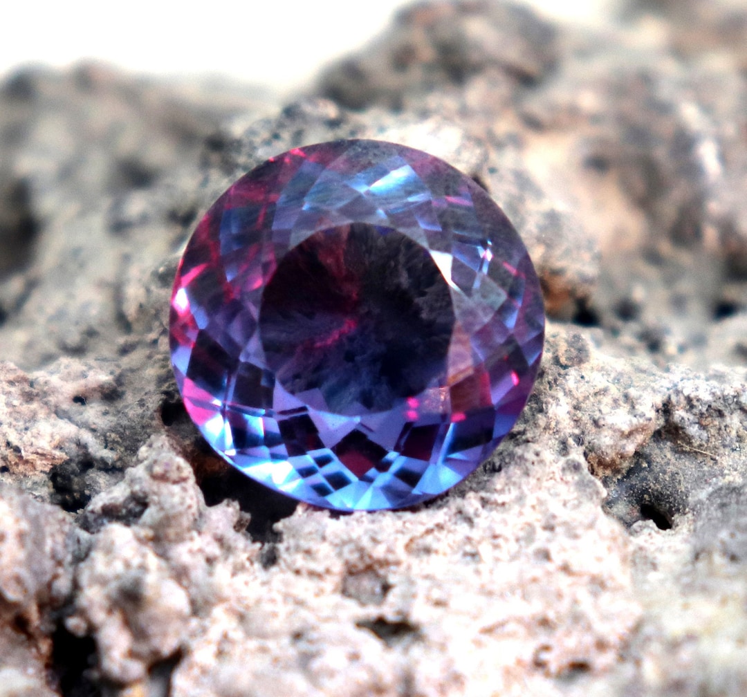 22carats Natural Alexandrite Round Cut Faceted Multi Color Changing ...