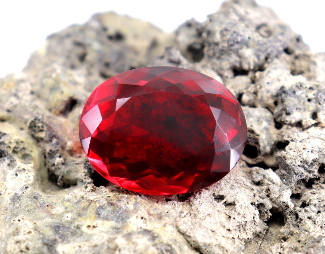 76.80cts BIG Red Ruby Gemstone Earthmined Ruby Loose Gemstone Oval ...