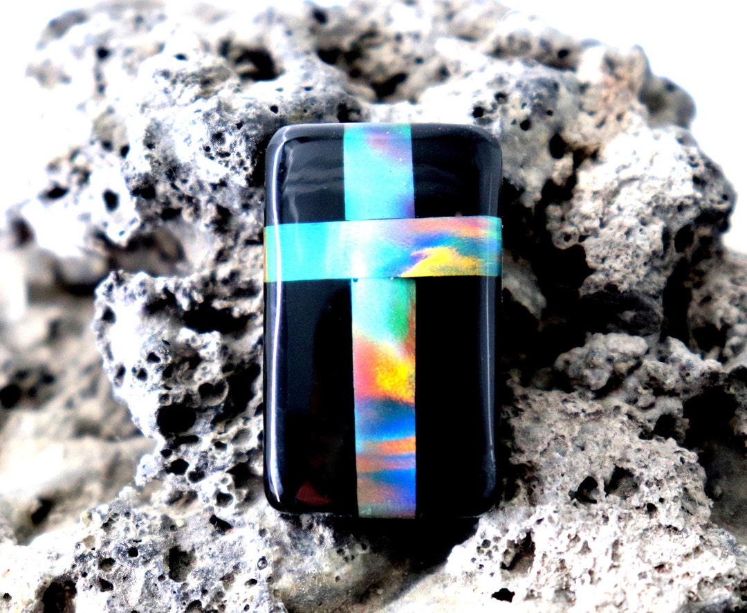 Special Jesus Cross Design Black Fire Opal Stone Certified Opal 33.35ct ...