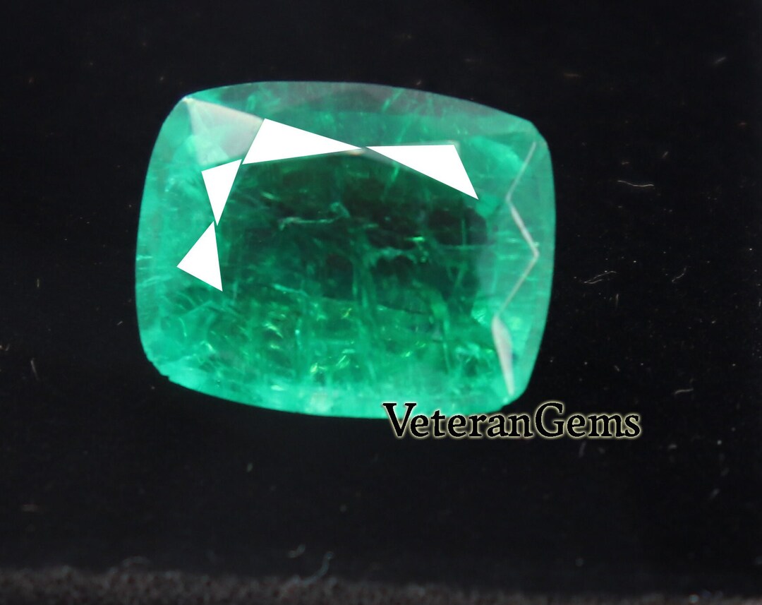 Genuine Emerald Gemstone 9ct Cushion Cut Faceted Emerald From Columbia ...