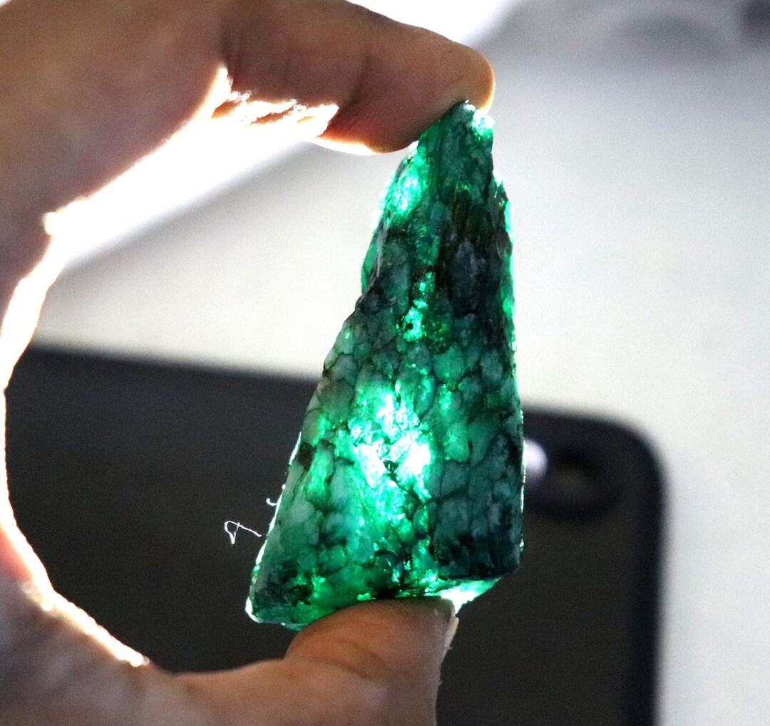 Emerald Gemstone 173.75ct Rough Certified Green Emerald Raw Rough ...