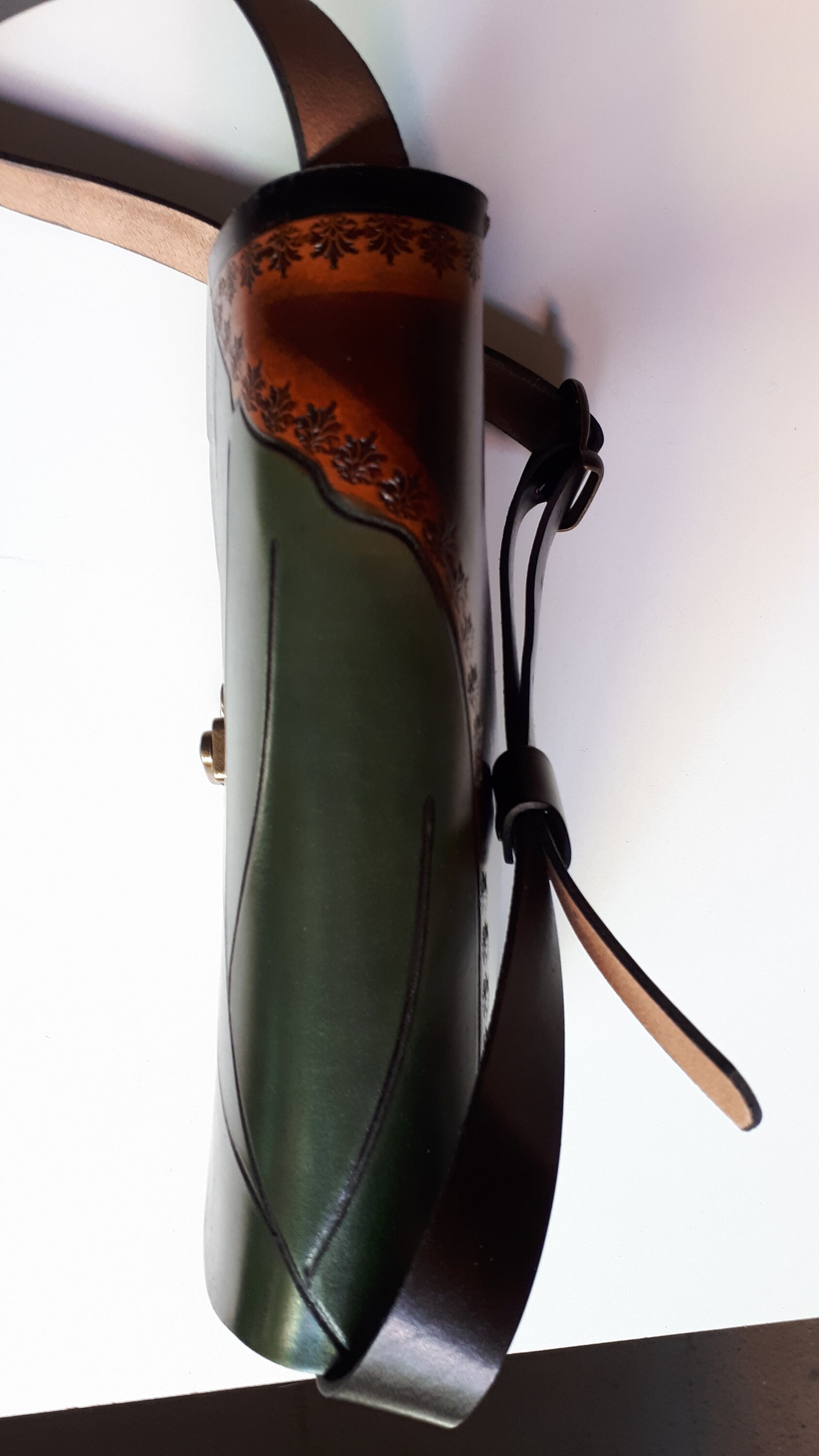 Leaf Pattern Bag Handmade Leather Bag Personalized Outdoor Bag Leather ...