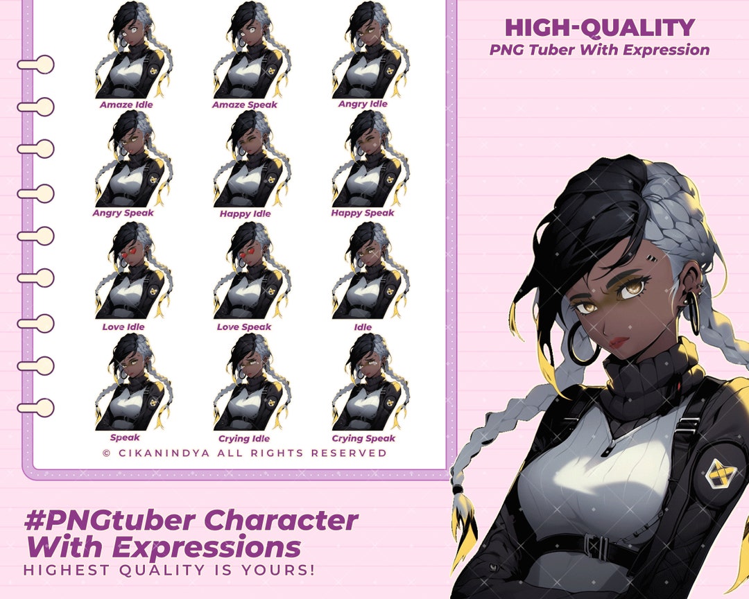 Pngtuber | Cyberpunk PNG Tuber for Gaming Streamers | 12 Character ...