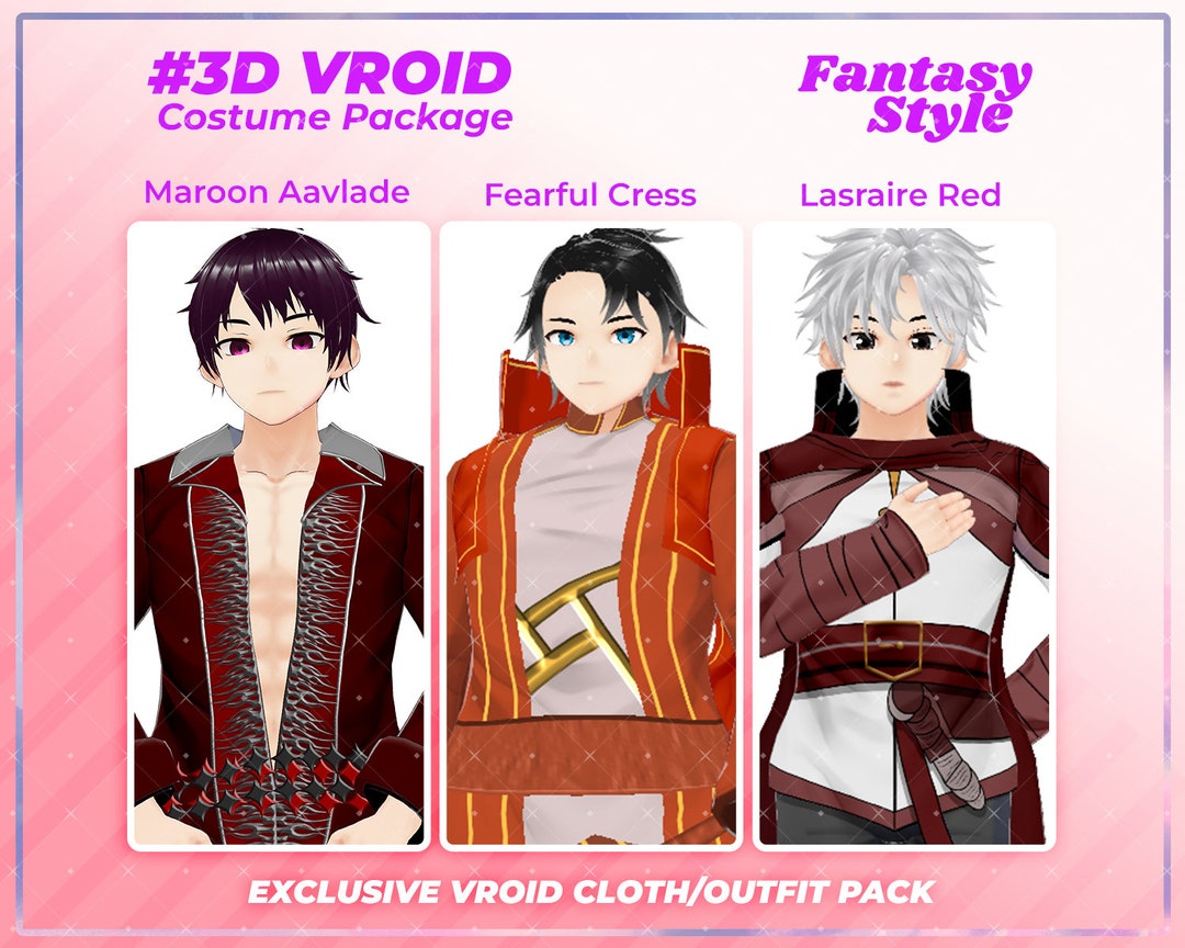 Create Unique Looks With a 3-in-1 Vroid Clothing Fantasy Male Bundle ...