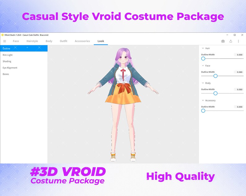 Vroid Clothing Pack Vroid Outfit Cosplay Costume Vroid - Etsy