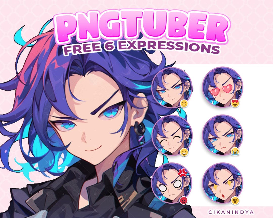 Dark Mystic Anime Pngtuber Avatar: 6 Poses for Twitch - Etsy