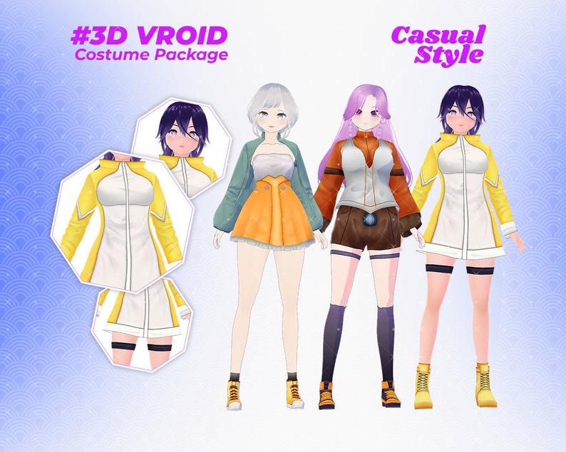 Vroid Clothing Pack Virtual Style Avatar Fashion Clothing Set