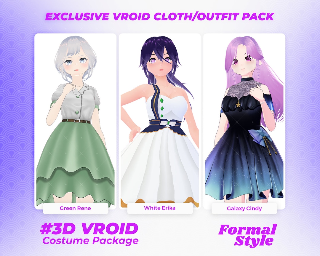 Vroid Clothing Pack, 3D Vroid, Sexy Fashion, Avatar Streaming, Costume ...