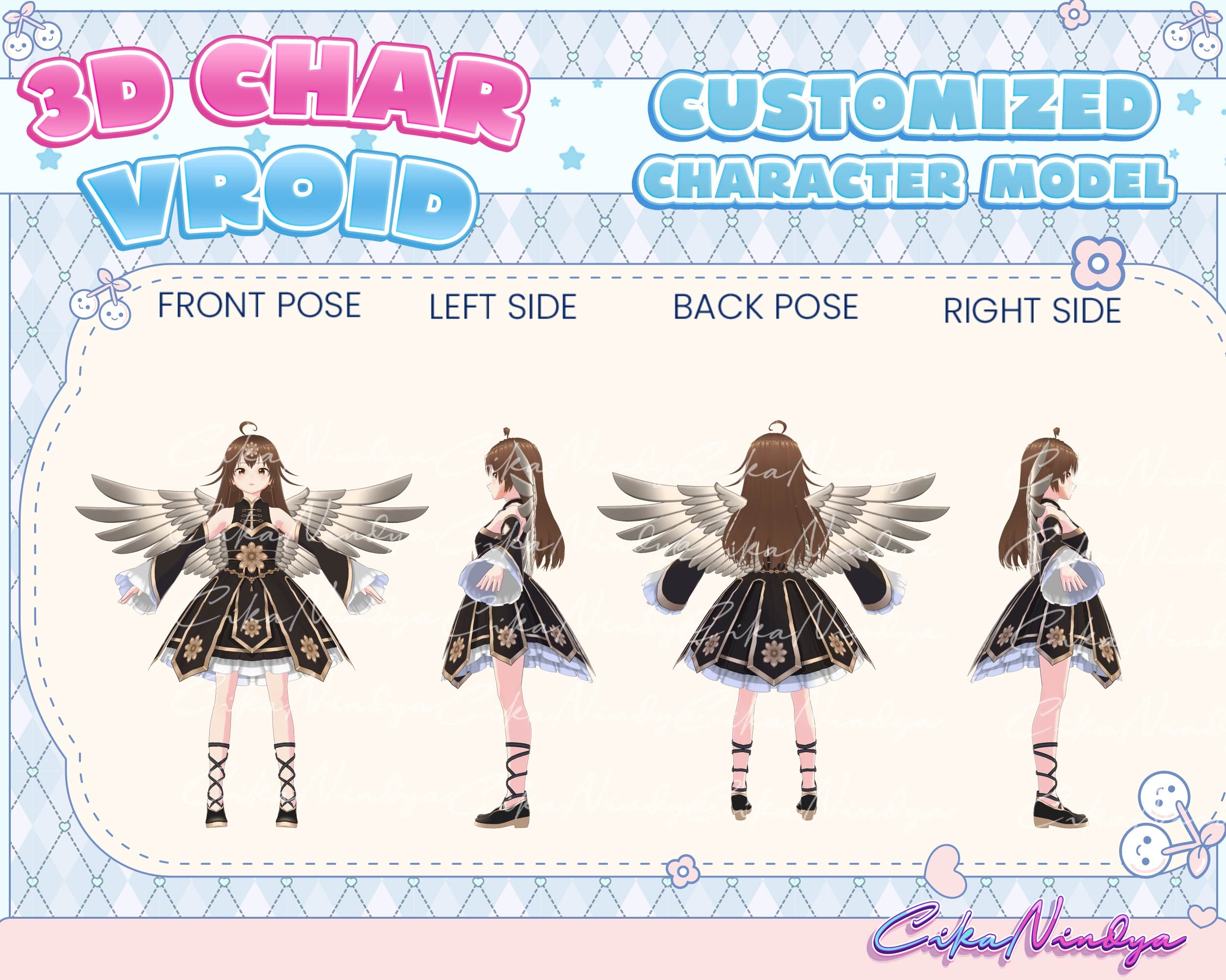 3D Vroid Character 3d Model Vtuber Model Free Virtual - Etsy Canada