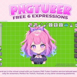 PNG Tuber | Charming Pastel Princess Vtuber Avatar With Heart Accents ...
