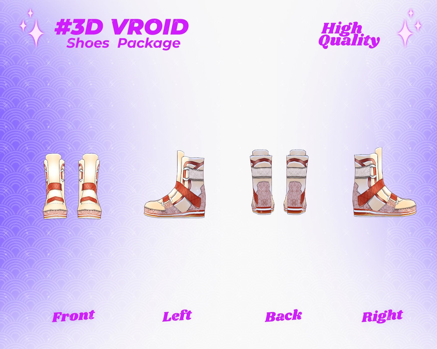 3D Vroid Shoes Pack: Virtual Fashion Accessories - Etsy