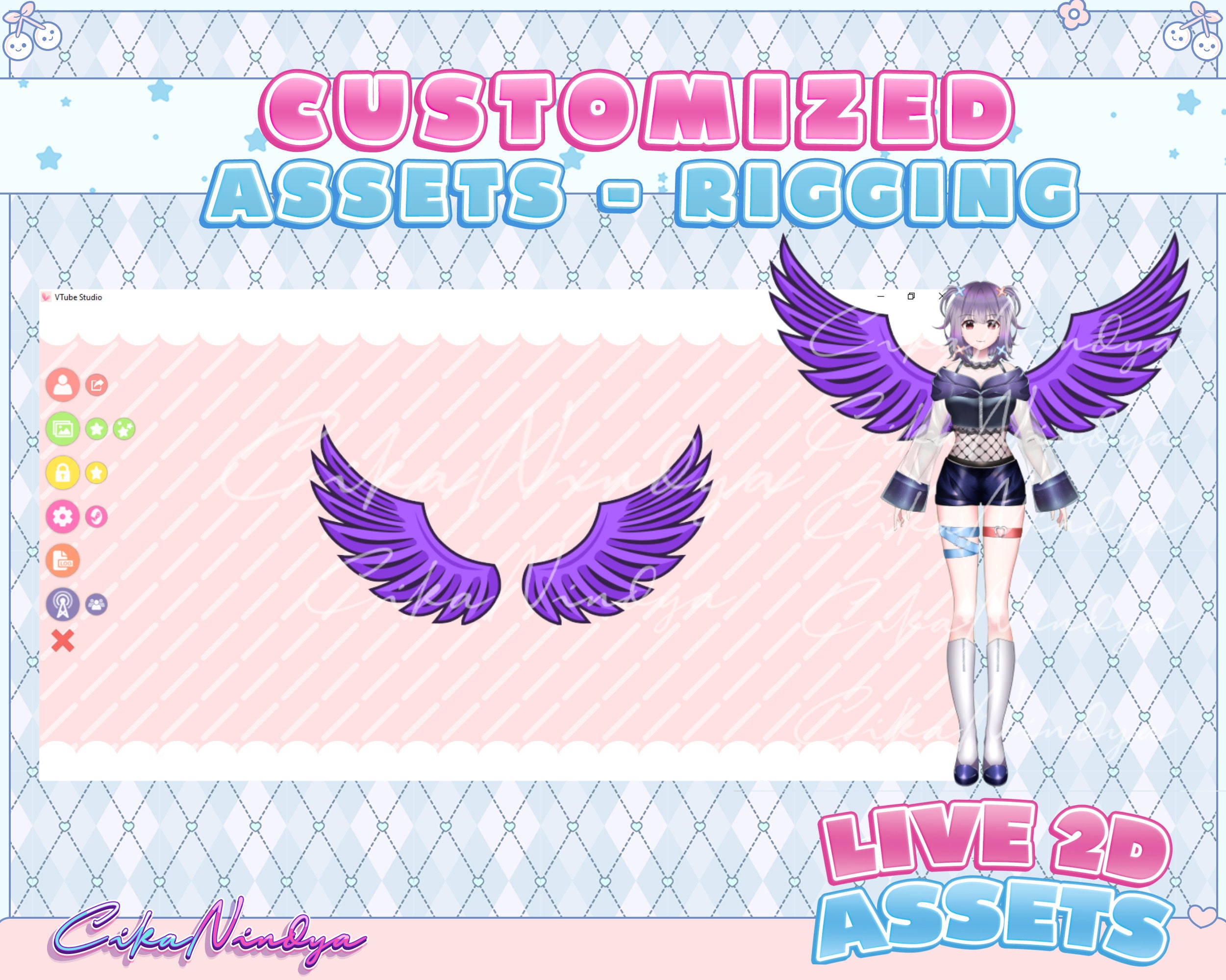 Fly Into Virtual Worlds With 2D Assets Simple Wings for Live2d - Etsy