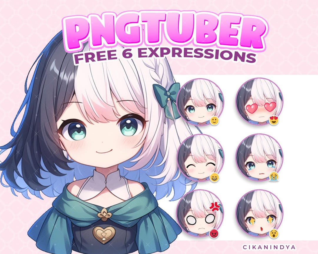 PNG Tuber | Cute Vtuber With Heart Emblem and Braided Detail | Get 6 ...