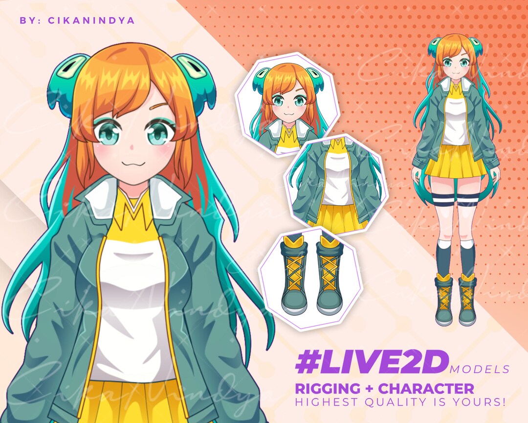 Vtuber Live2d | Futuristic Live2d Vtuber Anime School Orange Tosca | 3 ...