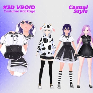 Vroid Clothing Pack | Vroid Clothes With A Black and White Theme for ...
