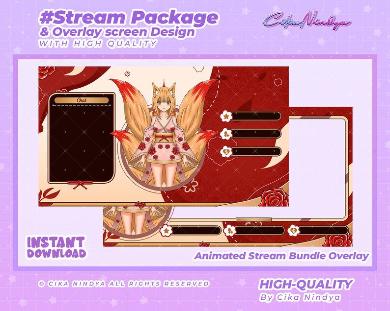 Vtuber Overlay, Gaming Aesthetics, Streamer Fantasy, Virtual Visuals Fantasy Realm Overlay ...