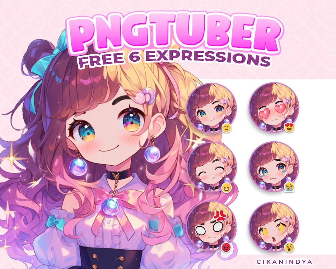 PNG Tuber | Fun and Cute Girl PNG Tuber Assets for Engaging Streams | 6 ...