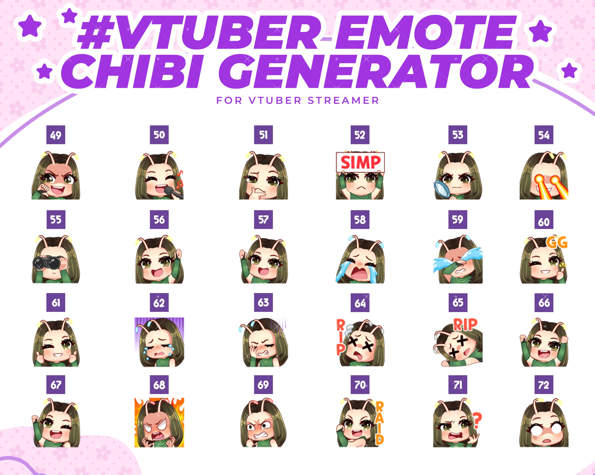 Vtuber Emotes Streamer Emotes Kawaii Emotes Gaming Emotes - Etsy Australia