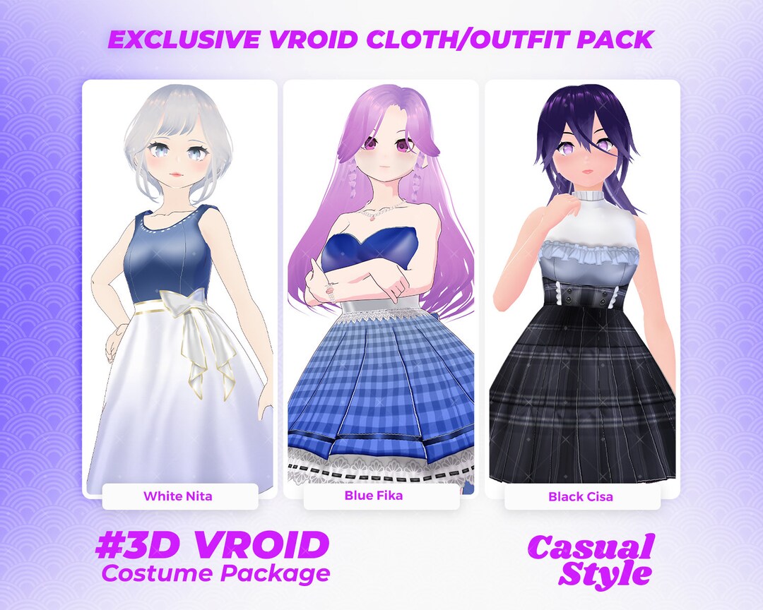 Modern Casual Vroid Style Pack for Dynamic Broadcasts - Vroid Clothing ...