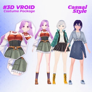 Vroid Clothing Pack, Vtuber Character, Vtuber Collection, Avatar ...