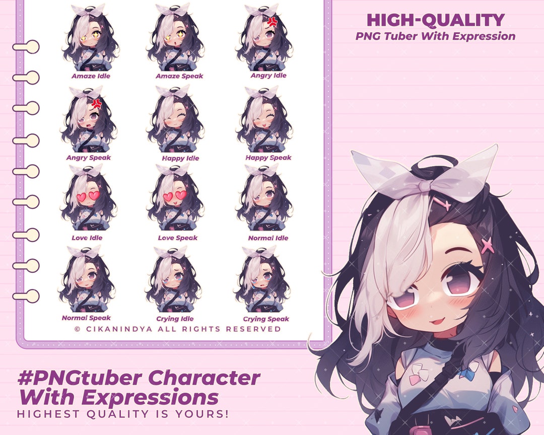 Pngtuber Cute PNG Tuber Chibi Designs for Engaging Content Get 12 ...