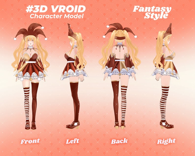 Virtual Persona Craft Unique 3D Vroid Model Loly Circus for Memorable ...