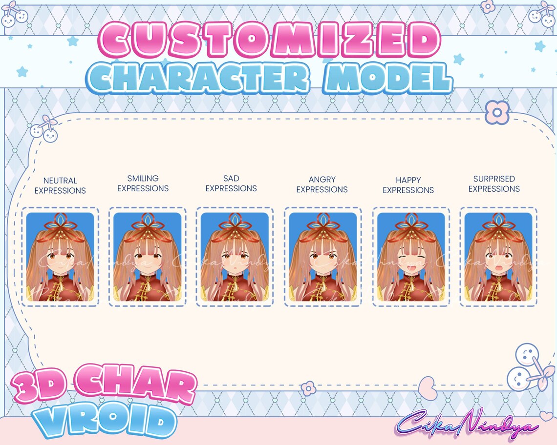 3D Vroid Character Vtuber Model Free 3d Model Vtuber Model - Etsy