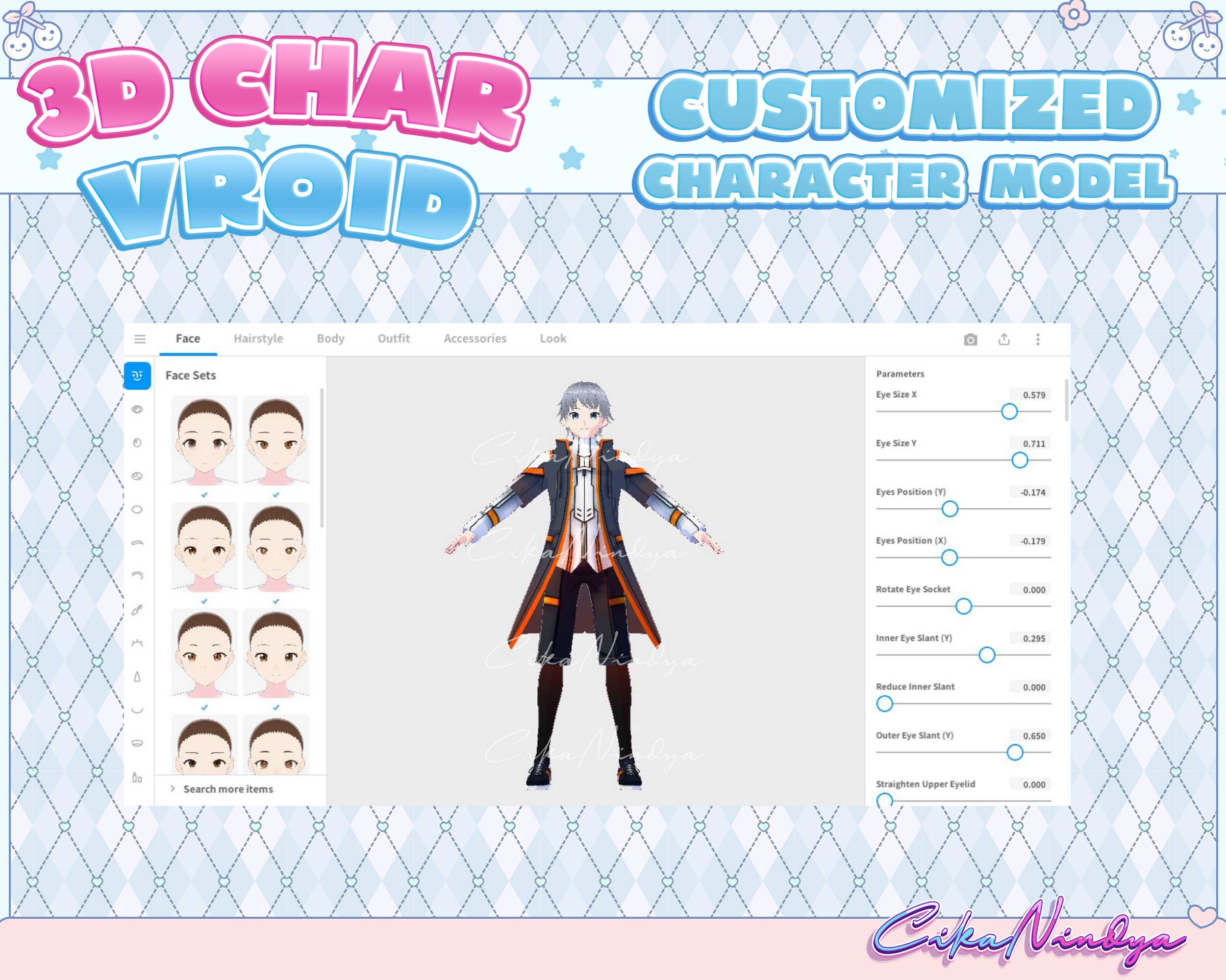 Futuristic 3D Vroid Character Anime Cyberpunk Male for - Etsy