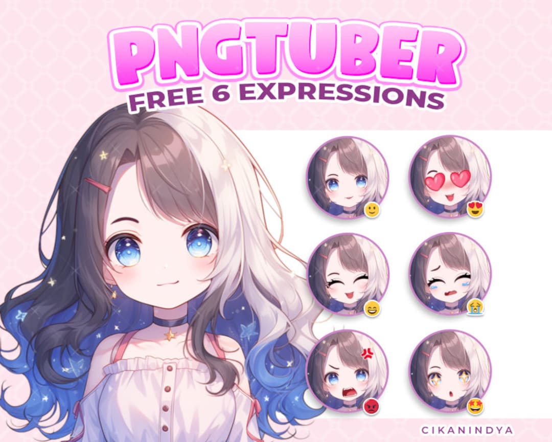 Pngtuber | Aesthetic Girl PNG Tuber for Enhanced Streaming | 6 Pose ...