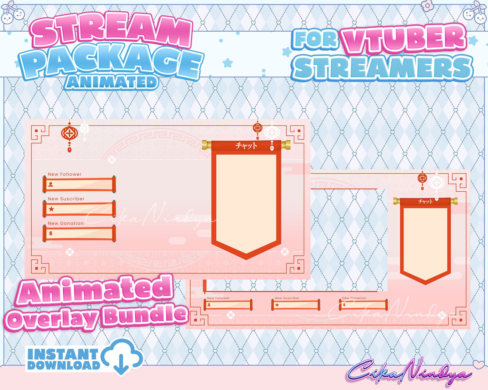Vtuber Overlay Vtuber Twitch Overlays Stream Overlay - Etsy