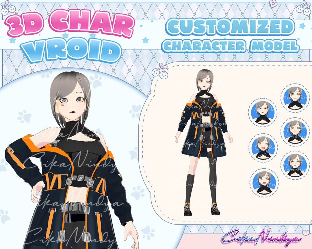 3D Vroid Character 3D Vroid 3d Model Commission Vtuber - Etsy