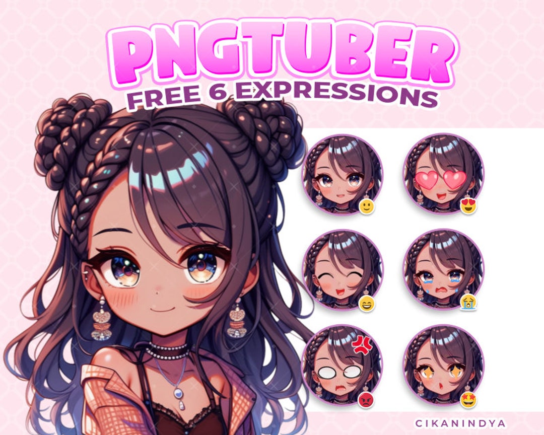 Anime Girl Pngtuber Avatar: 12 Poses, Streaming Assets - Etsy
