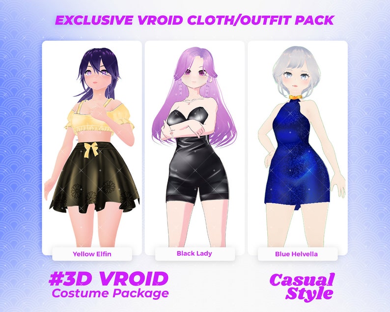 Vroid Clothing Pack, Clothes, Avatar Fashion, Virtual World Outfits ...