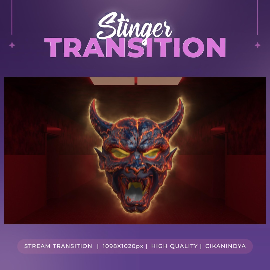 Stinger Transition Oni Mask Reveal | Mysterious Mask Animation for Dark Themes | Video Stringer ...