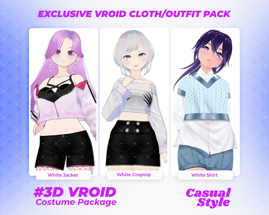 Bundle Stylish Vroid Outfit Casual for Virtual Socialites - Vroid ...