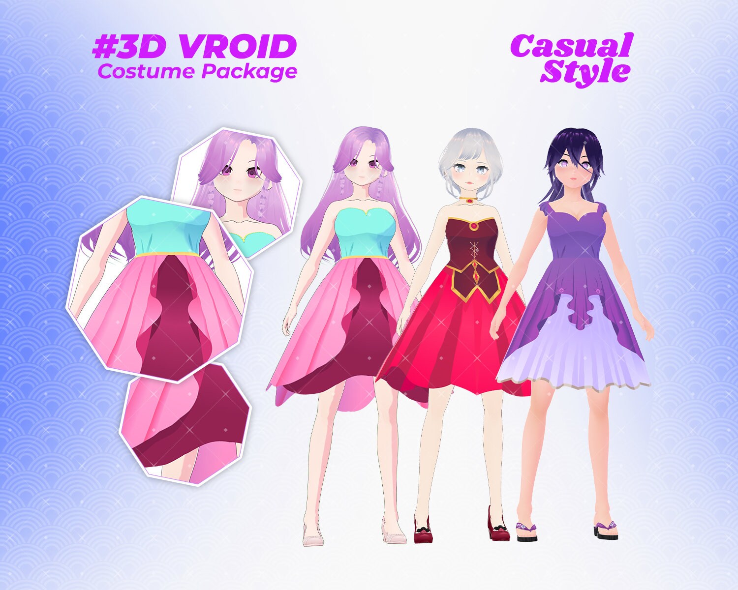 Vroid Clothing Pack, Virtual Clothing, Streamer Wardrobe, Digital ...