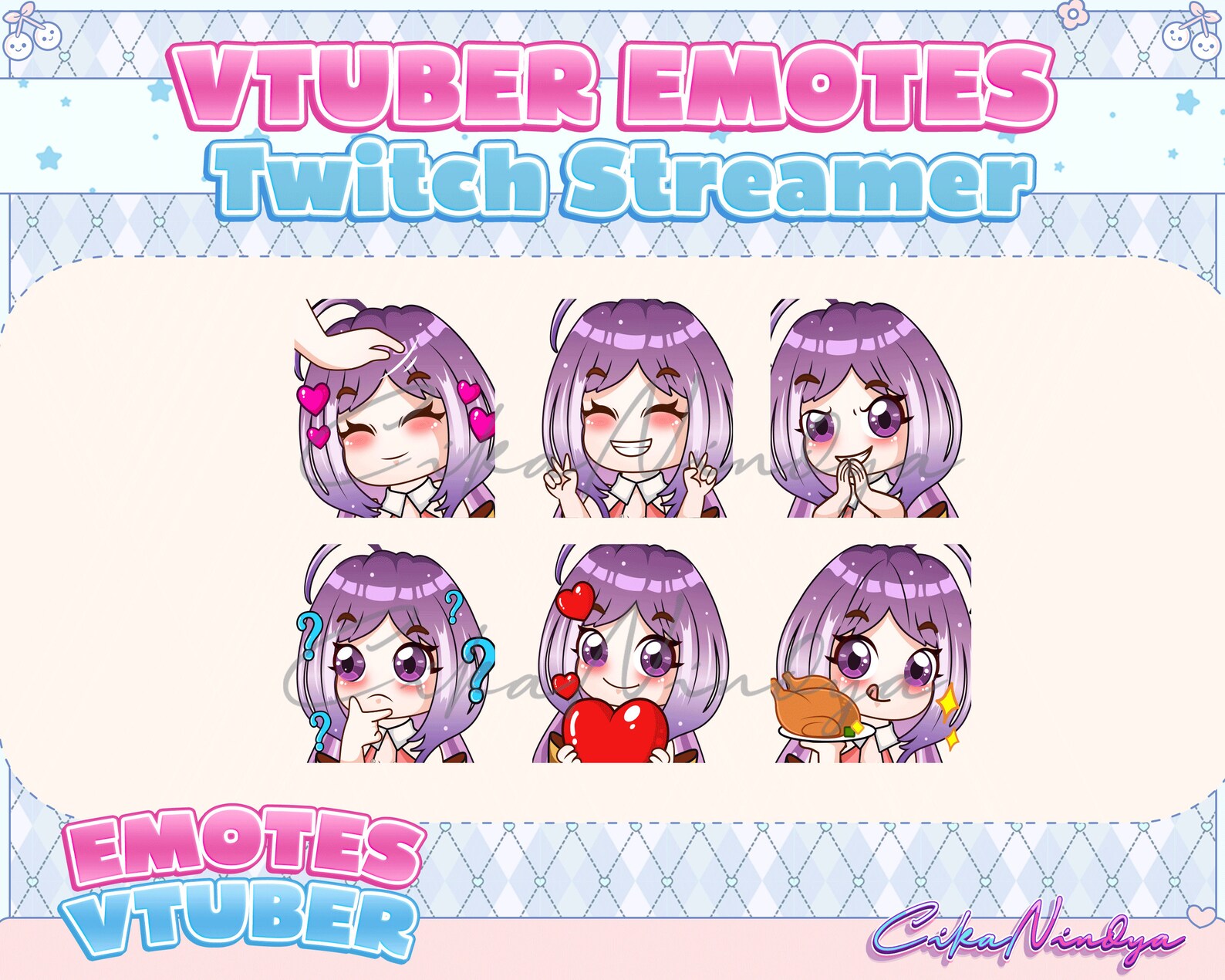 Vtuber Emote Emote Commission Animated Emote Emote Twitch - Etsy