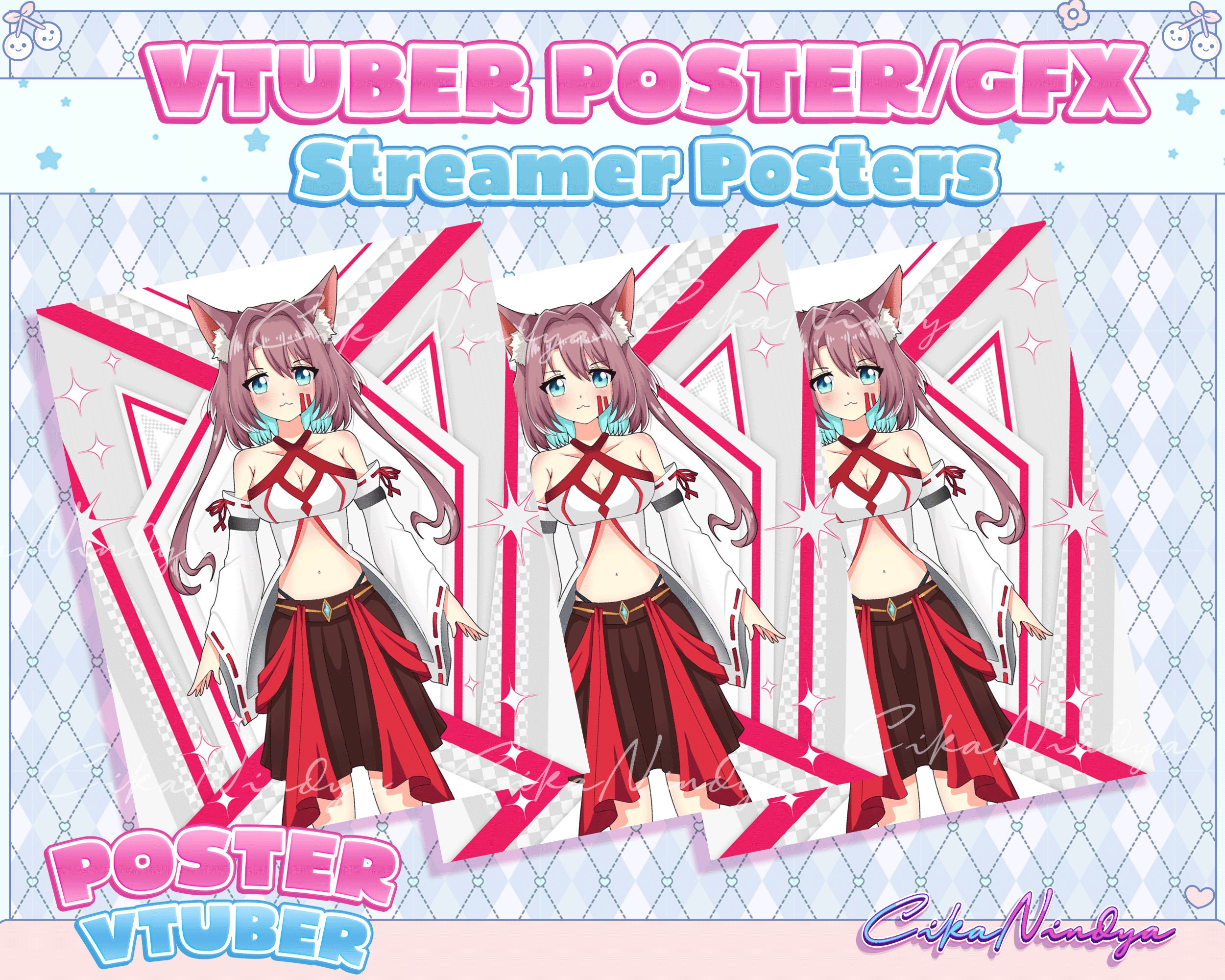 High-quality Vtuber Poster for Streamer Social Media Poster - Etsy