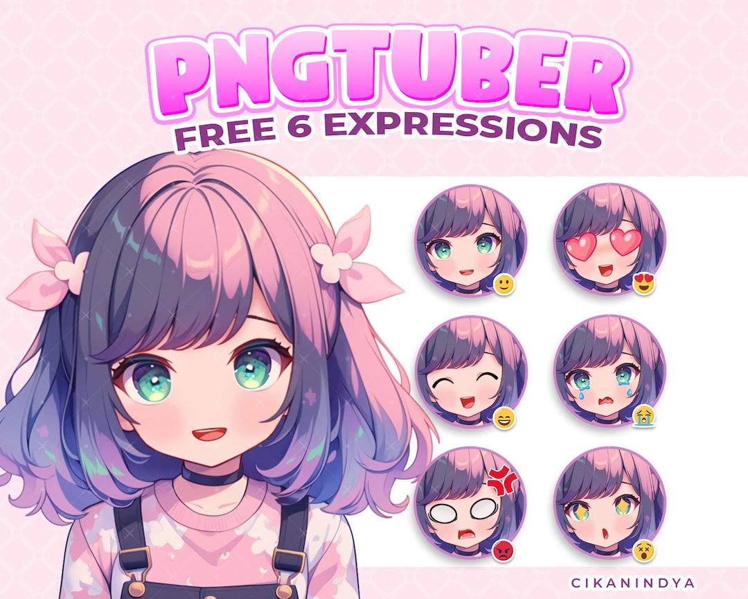 PNG Tuber | Cute Chibi Vtuber Character With Overalls for Gaming ...