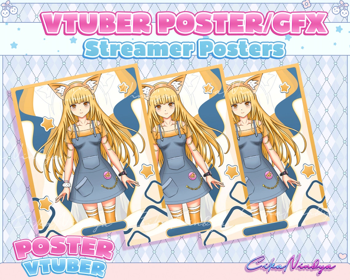 Vtuber Poster for Streamer's Social Media Vtuber Poster - Etsy